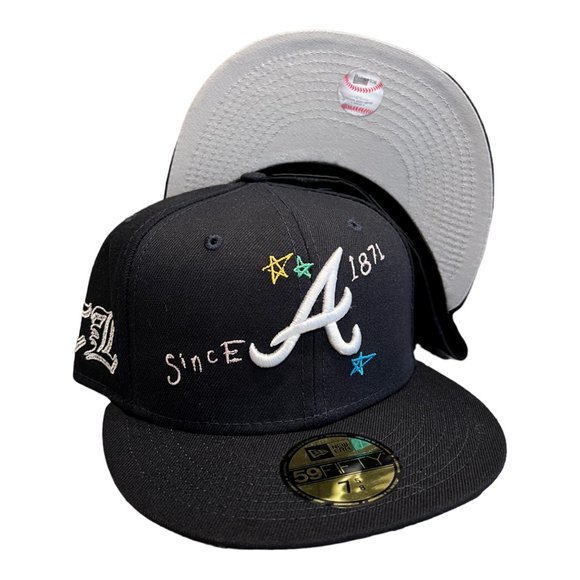 New Era | Accessories | New Era Atlanta Braves Mlb Scribble 59fifty Hat ...